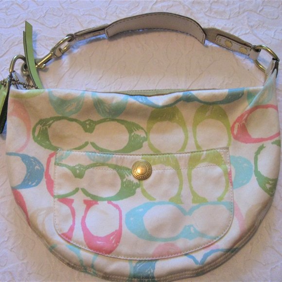 Coach | Bags | Authentic Coach Hand Shoulder Multicolor Bag | Poshmark